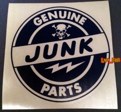 GENUINE JUNK PARTS DECAL STICKER vintage hot rod rat rod drag racing ...