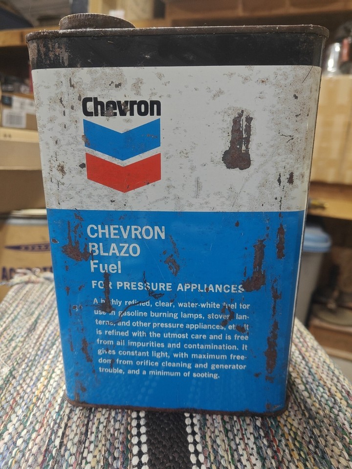 Vtg Chevron Lantern Fuel Can Metal Empty 1 Gallon Blazo Petroliana | eBay