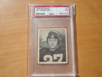 1948 Bowman Football #1 Joe Tereshinski Redskins PSA 7 " FIRST CARD IN ...