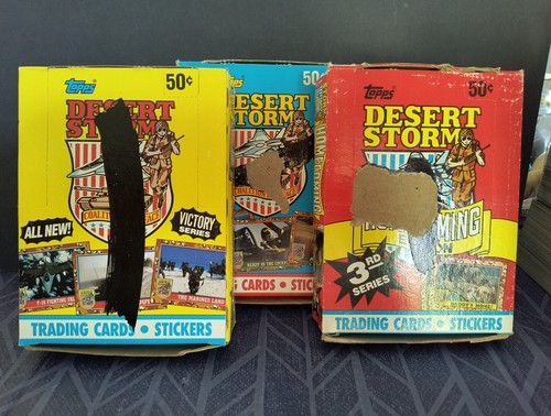 (3) Topps Desert Storm Trading Cards Boxes ~ All 3 Series, Boxes ...