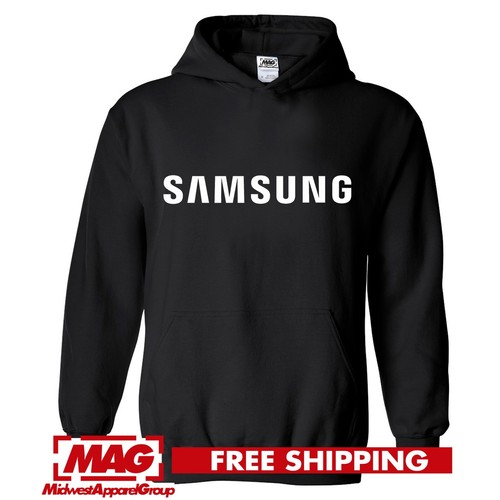 SAMSUNG BLACK HOODIE Logo Tech Galaxy Android Sweatshirt Electronics Tv ...