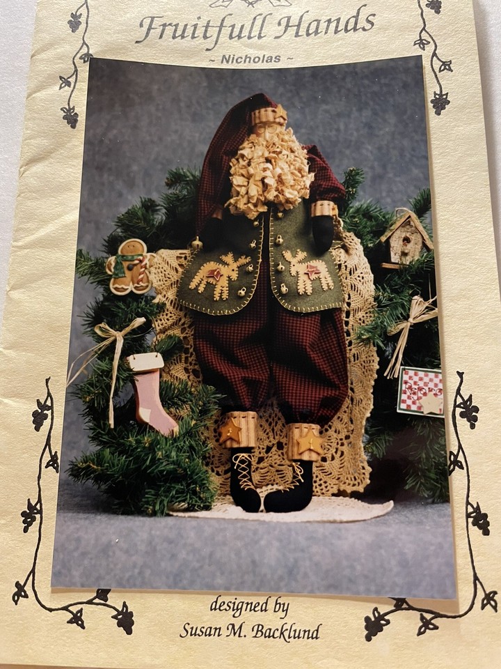 NICHOLAS 24" FOLKART SANTA DOLL PATTERN - by FRUITFULL HANDS - UNCUT | eBay