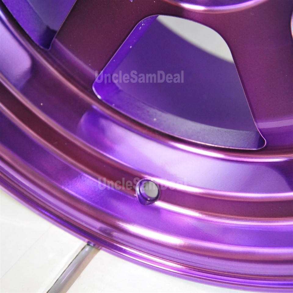 15" 15x8 0 OFFSET 4x100/114.3 MST MT01 PURPLE MACHINE LIP 6 SPOKES ...