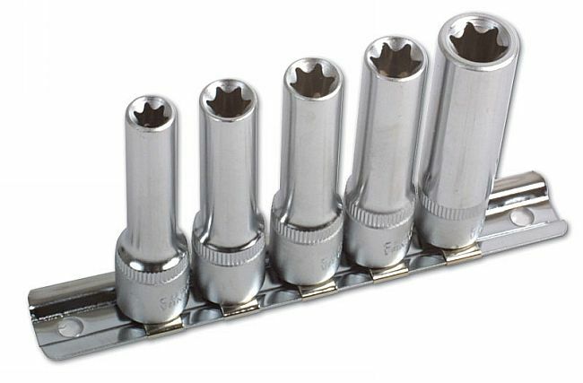 New Star Torx Female Socket Set Deep 3/8 Drive 5pce's E8 E10 E11 E12 ...