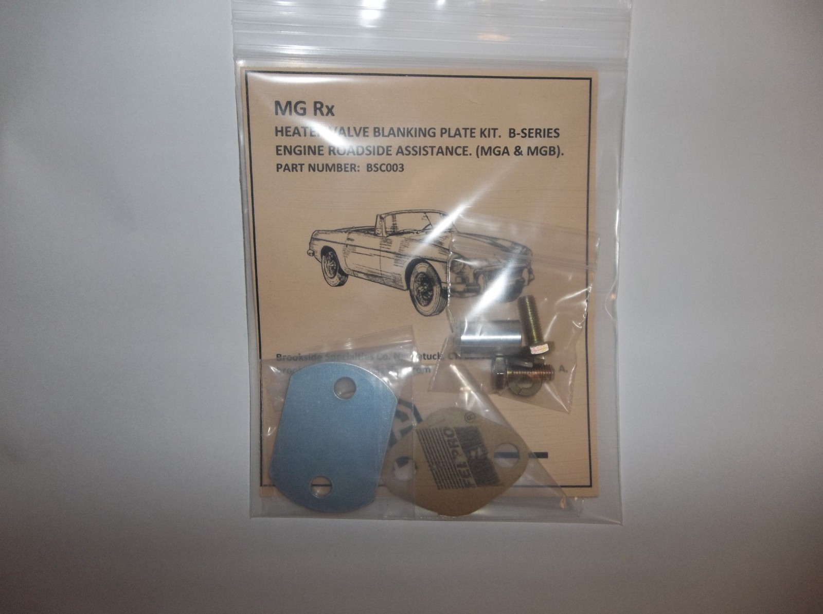 MGB Rx. Heater valve blanking plate kit. Also fits MGA. | eBay