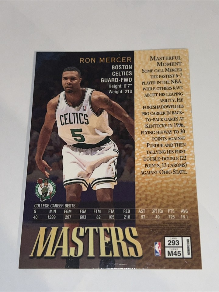 1997-98 Topps Finest Ron Mercer Masters Silver #293 Boston Celtics | eBay