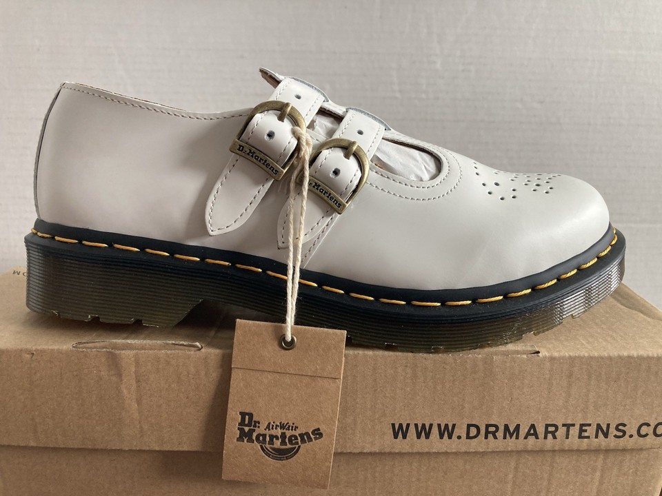 DR MARTENS DOC MARTENS 8065 MARY JANE WHITE SMOOTH LEATHER SHOE SIZE ...