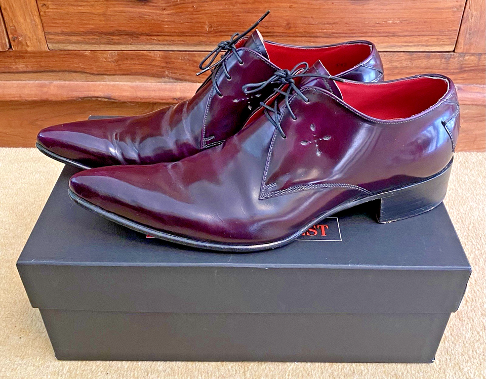 Jeffery-West 'Sylvian', Plain Winklepicker Gibson Shoes, in Aubergine ...