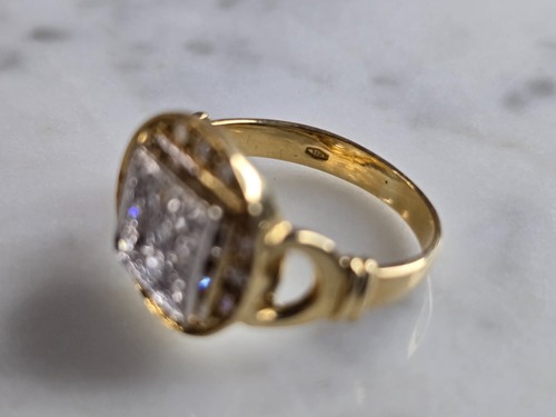 Womens Vintage Estate 18K Yellow Gold Diamond Ring 4.1g E5367 | eBay
