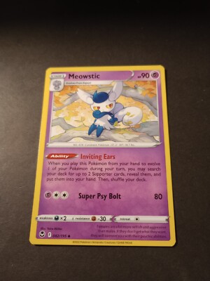 Pokemon Silver Tempest Meowstic Uncommon Card 082/195 NM | eBay