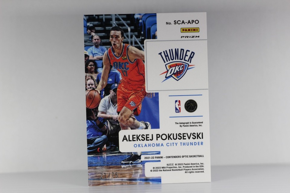 2021-22 PANINI OKC THUNDER /75 AUTO ALEKSEJ POKUSEVSKI #SCA-APO (BB4 ...