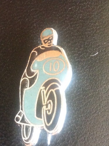 Vintage Enamel Motorcycle Pin Badge Rare Blue No 10 Lapel Motorcycling ...