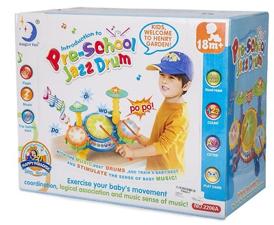 Toddler children Jazz Drum set toy with songs and music Educational ...