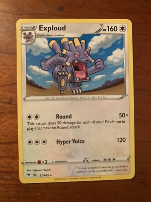 Exploud - 137/185 - Rare - Vivid Voltage - Pokemon Card | eBay