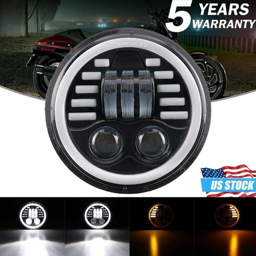 5-3/4" 5.75 inch LED Headlight DRL Projector Bulb For Softail Heritage ...