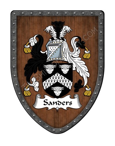 Sanders Family Crest Custom Coat of Arms , Hanging Wall Shield SH503P ...