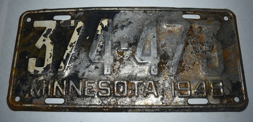 Vintage Minnesota MN 1948 License Plate Tag 374 473 | eBay