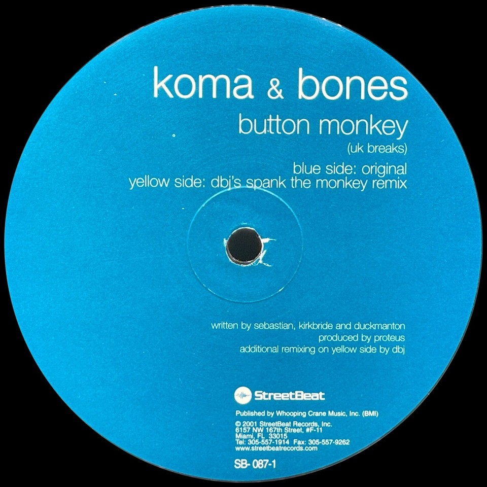 Koma & Bones - Button Monkey Vinyl Record (Breaks) DBJ StreetBeat Records | eBay