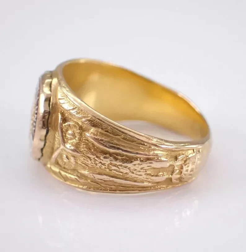 925 Sterling Silver Cornell University Vintage Pinky Ring 14K Yellow ...