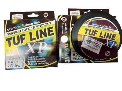 2PC Western Filament Tuf Line XP Spectra Fiber Yellow 50lb/100yd | eBay