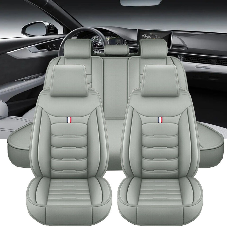 For Cadillac Car Seat Covers 5-Seat Front Rear Full Set PU Leather ...