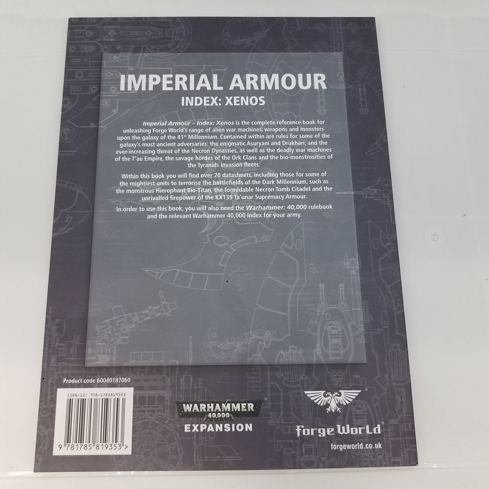 Warhammer 40k - Imperial Armour Index: XENOS 2017 Softcover Rulebook ...