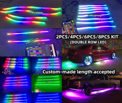 JHB 3FT/4FT/6.5FT DOUBLE ROW Chasing Flowing IP68 LED Underbody Strips ...