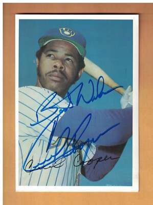 CECIL COOPER AUTOGRAPHED 1981 TOPPS 5X7 BASEBALL CARD SIGNED MILWAUKEE ...