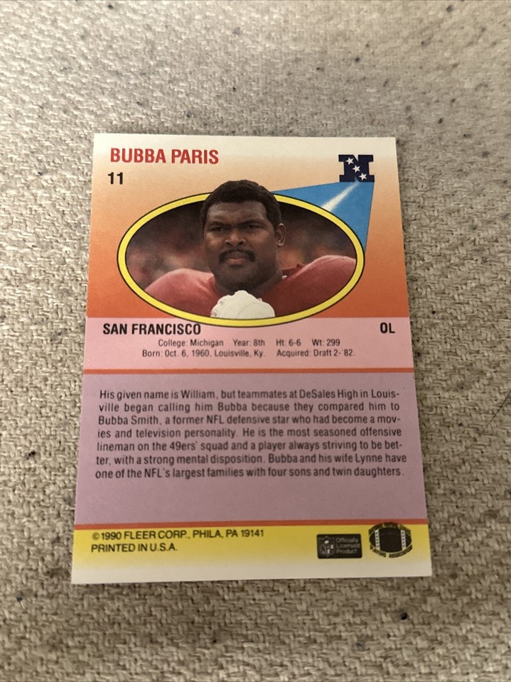 1990 Fleer Bubba Paris #11 San Francisco 49ers | eBay