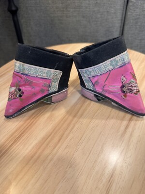 Antique Chinese Foot Bind Bound Feet Lotus Shoes Silk Handmade Hand ...