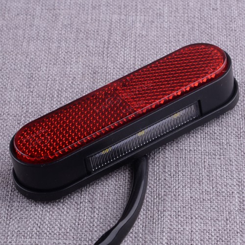 Motorcycle LED Number License Plate Light Lamp + Red Reflector ...