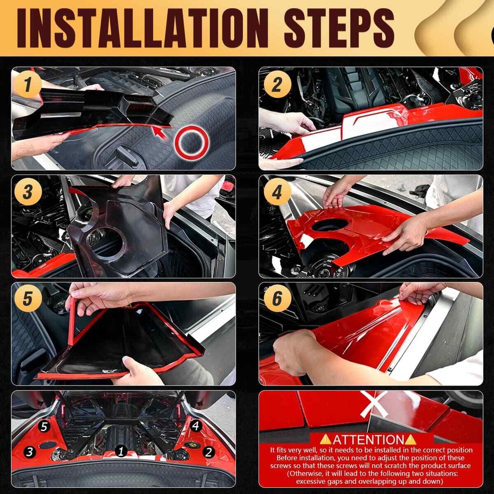 For Corvette C8 Z06 Z51 2020+ Engine Bay Trim Panel Appearance Covers ...