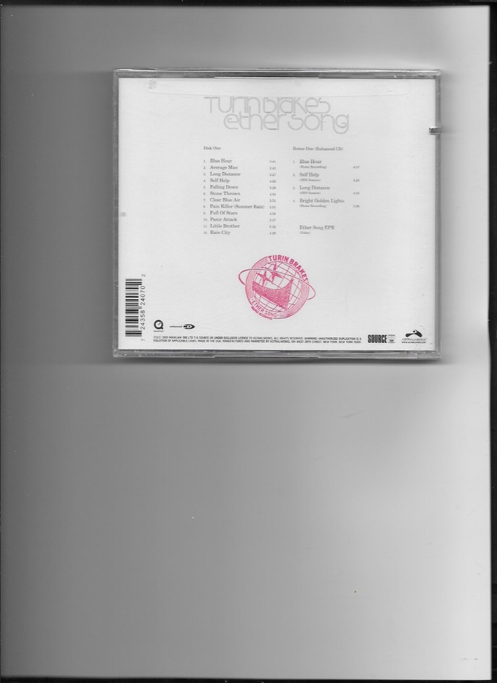 Turin Brakes- Ether Song ** 2 Disc Limited Edition CD** 12414315823| eBay