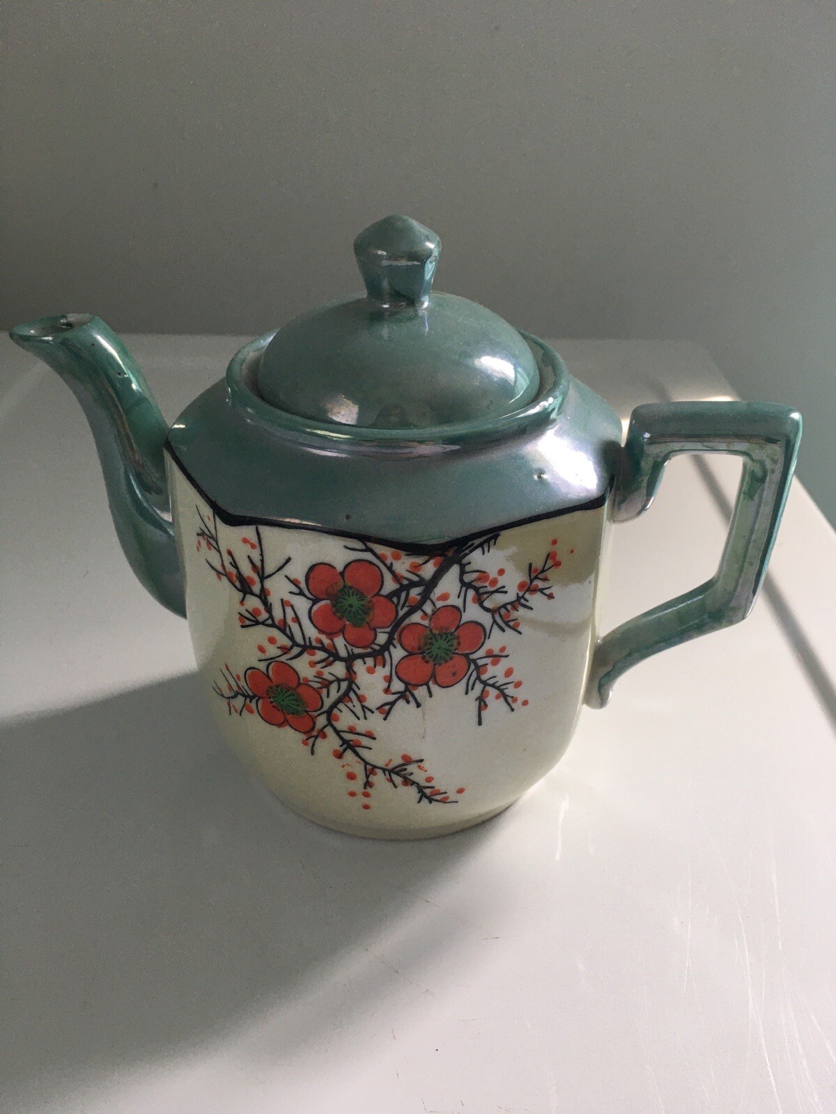Vintage Lusterware Porcelain Teapot Hand painted In Japan - Dogwood ...