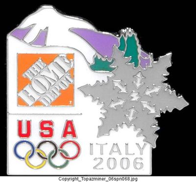 OLYMPIC PINS TORINO 2006 TURIN ITALY HOME DEPOT SPONSOR | eBay