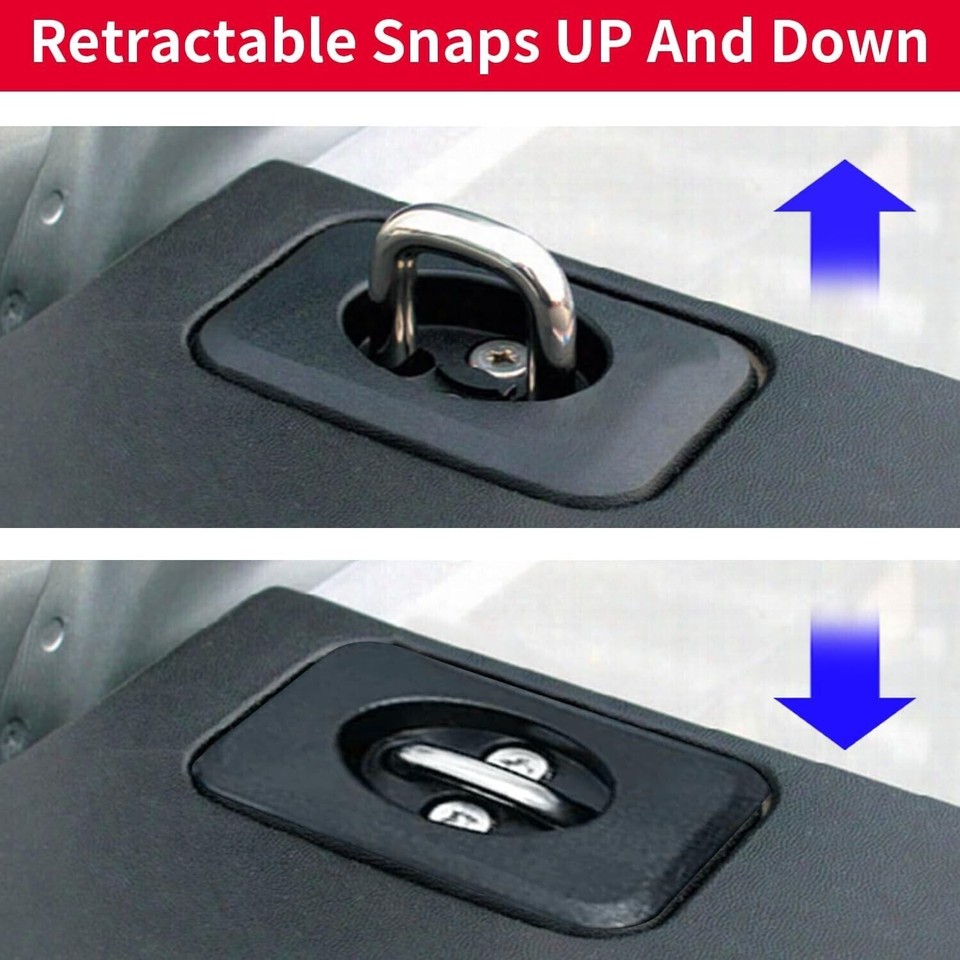 NEW 4PCS Retractable D Ring Truck Latch Bed Tie Down Anchors For F150 ...