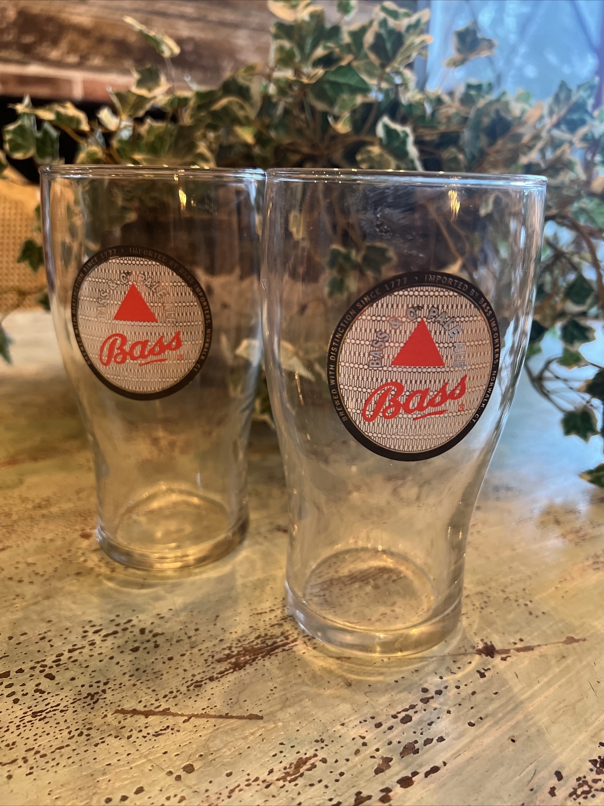 Lot of 2 Bass Ale Logo Pint Glasses Beer | eBay