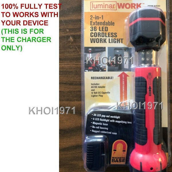 WALL charger AC adapter F 60583 LUMINAR Work 2-In-1 Extendable 36 LED ...