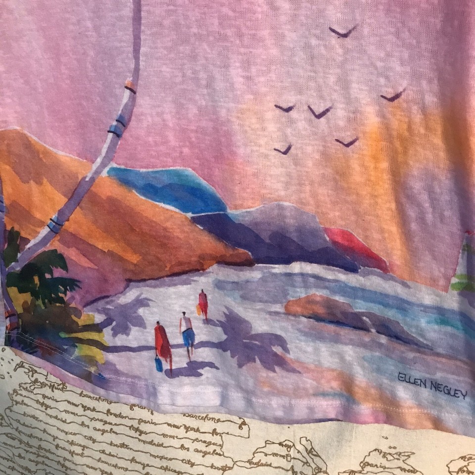 Ellen Negley Art & Sol Shoreline Shirt Women’s Tee Petite Small Beach ...