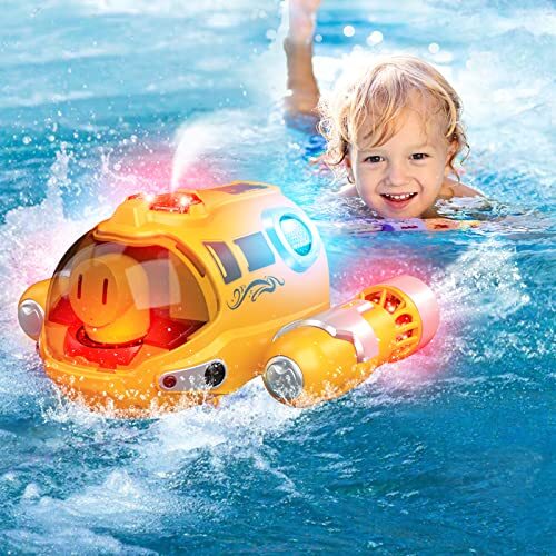 Remote Control Boat for Pools and Lake Toys, RC Spray Gasboat, Light Up ...