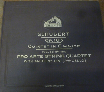 PRO ARTE STRING QUARTET - ANTHONY PINI / SCHUBERT quintet op.163 / HMV ...