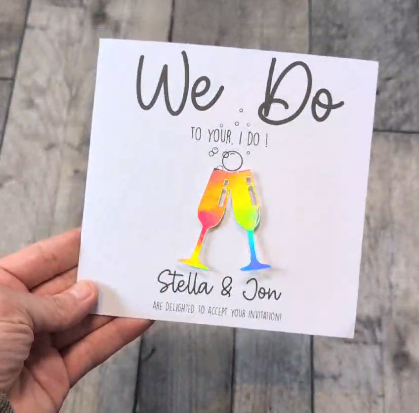 Personalised Wedding Acceptance Card, RSVP Card Wedding Day reply ...