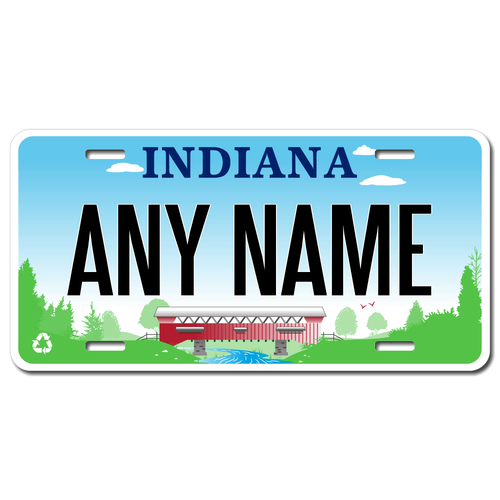 Personalized Indiana License Plate 5 Sizes Mini to Full Size Free ...