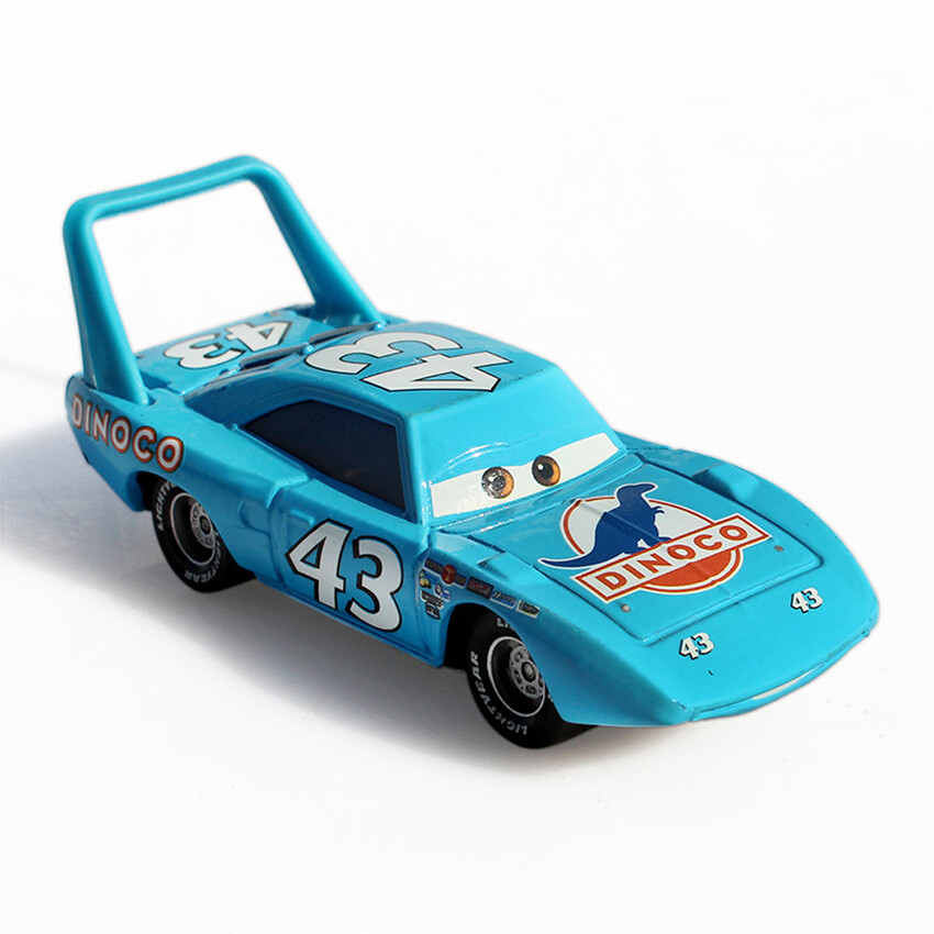 Diecast Model Car Disney Pixar Cars Blue Lightning McQueen Dinoco King ...