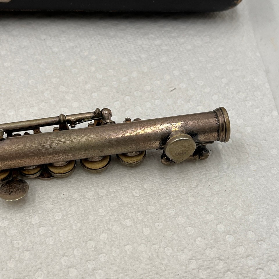 INCOMPLETE Luigi Vanotti Milano Piccolo Flute Vintage Silver ANTIQUE ...