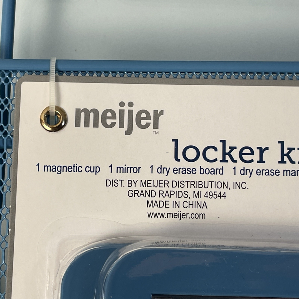 Meijer Locker Kit Set 7-Piece Blue Magnetic Shelf Mirror Dry Erase New ...