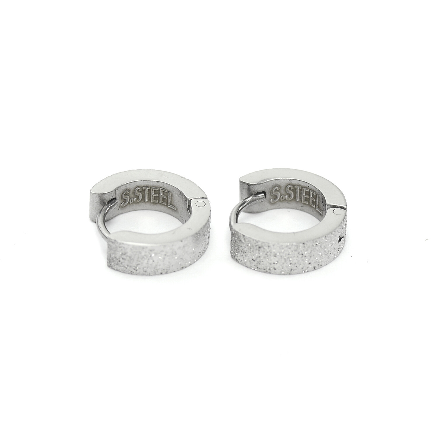 Men's Hip Hop Punk Stainless Steel Huggie Hoop Hinged Snap Earrings ...