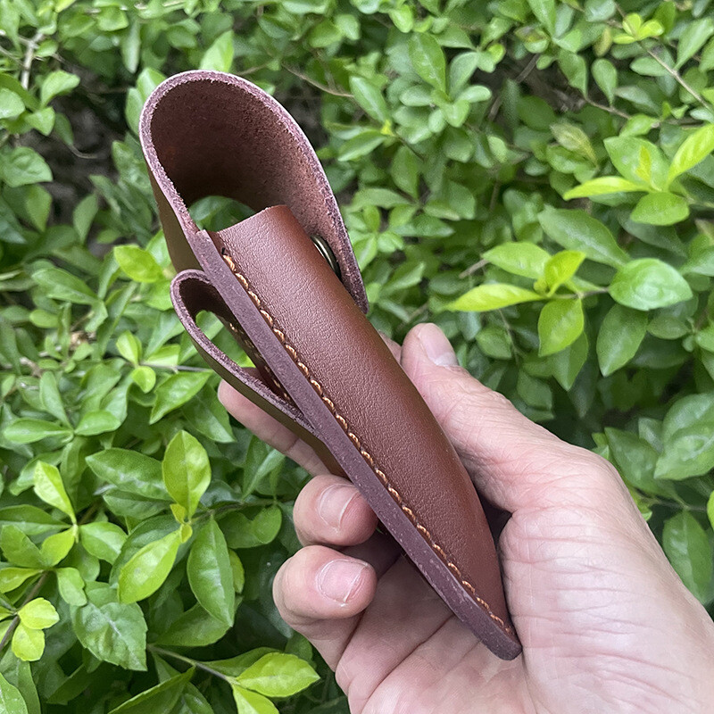 5" Vintage Dark Brown Leather Sheath for Buck 110 Pocket Folding Knife ...