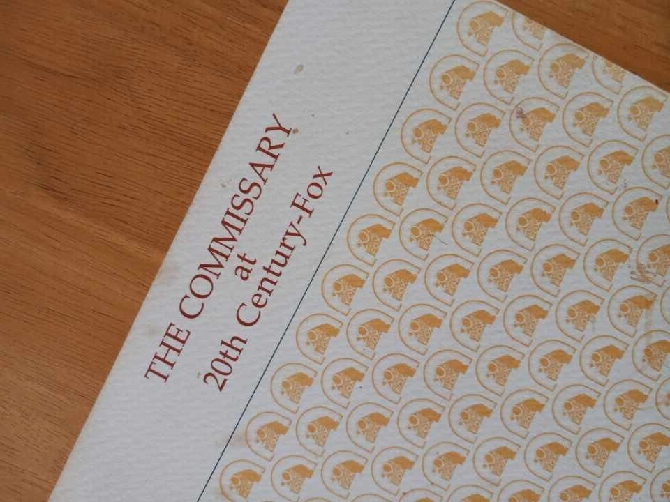 Vintage 20th Century Fox Studio THE COMMISSARY Lot Restaurant Menu | eBay