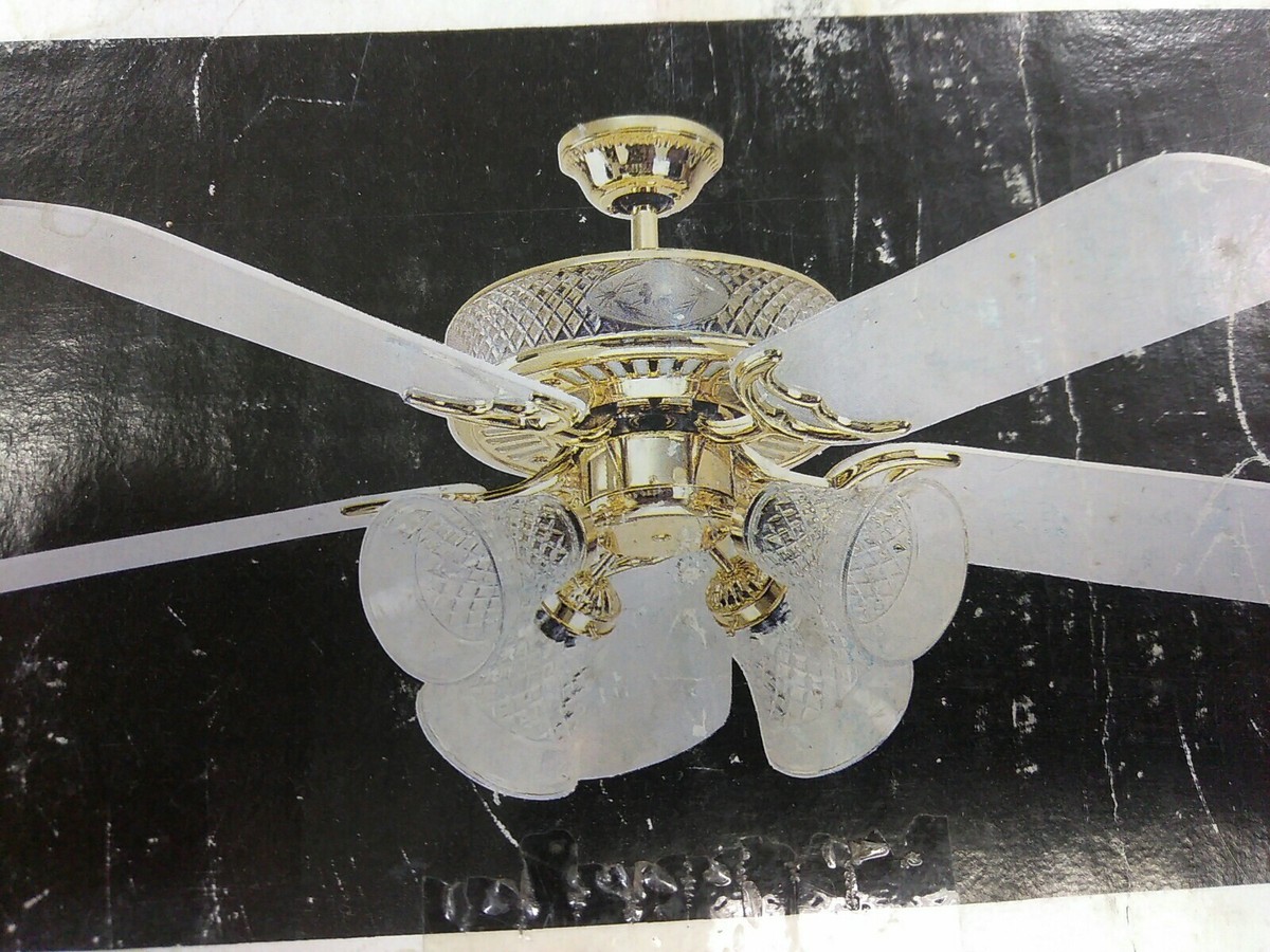 Bright Brass Ceiling Fan With Remote | Shelly Lighting
